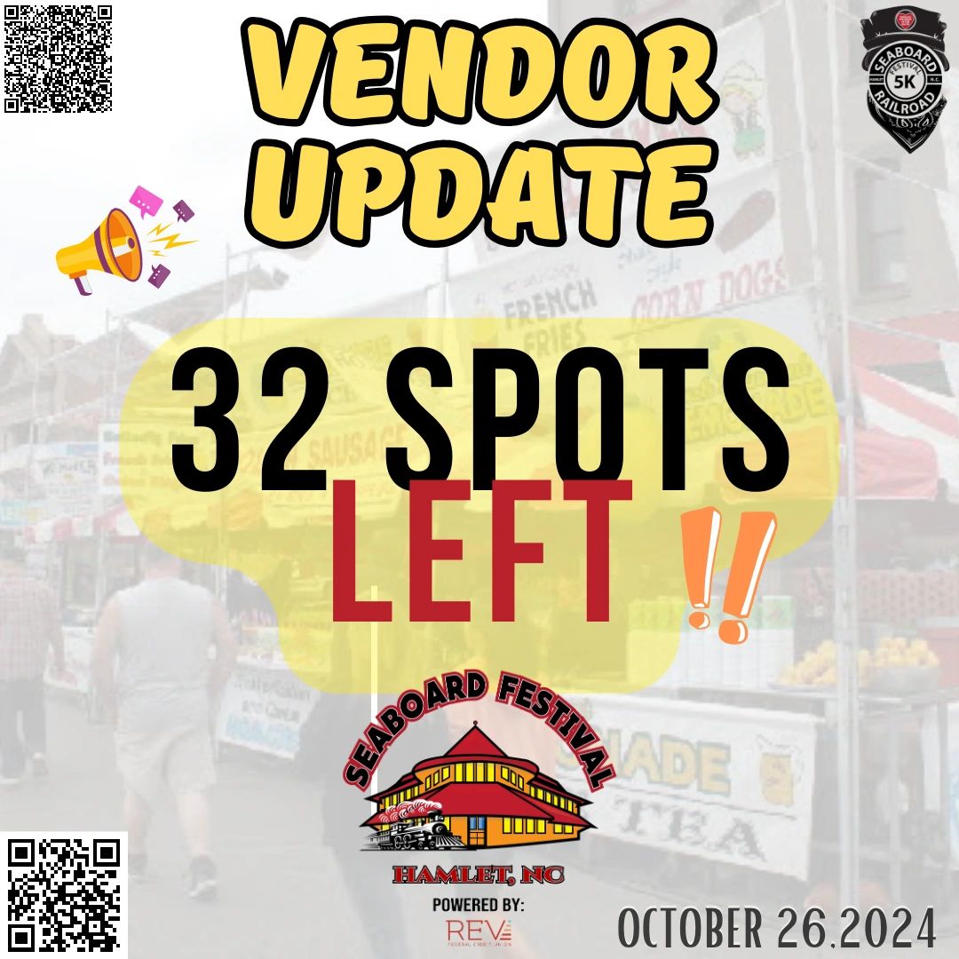 Down to 32 Vendor Spots!